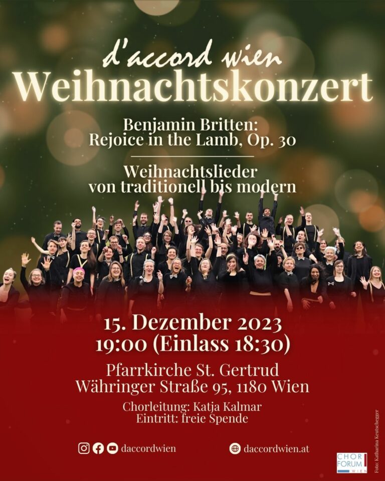 Einladung zum Weihnachtskonzert – d'accord wien